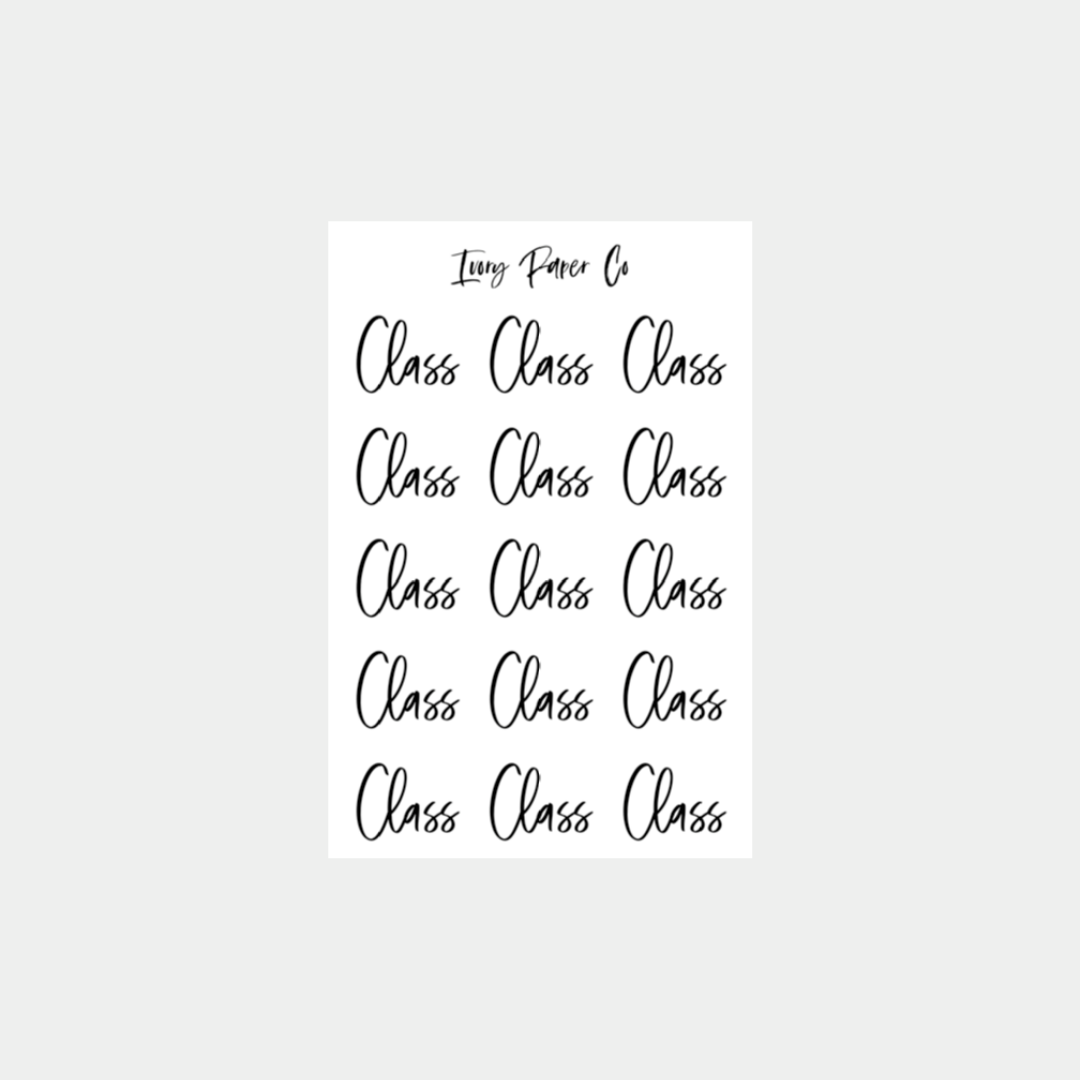 Class Script Sticker Sheet – Ivory Paper Co
