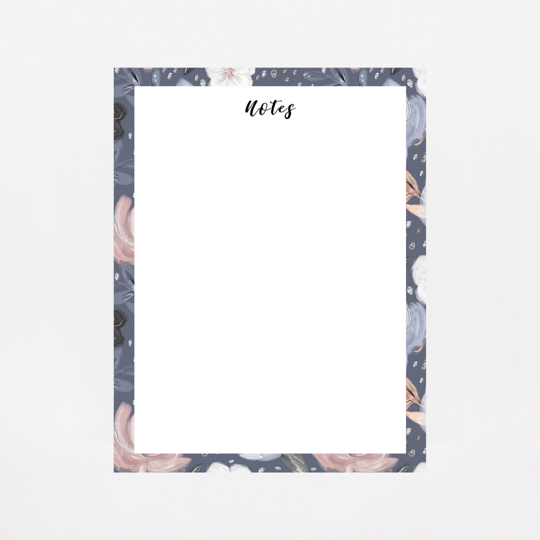 Navy Floral Notepad – Ivory Paper Co