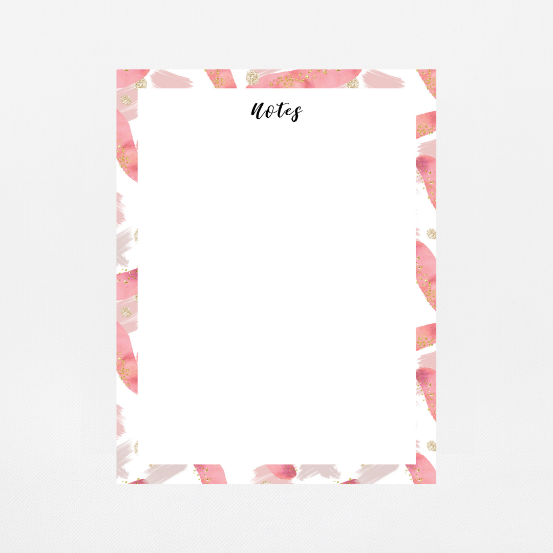 Pink Paint Strokes Notepad – Ivory Paper Co