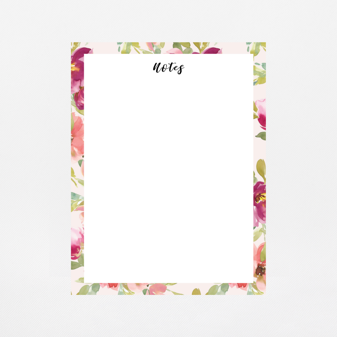 Blush Watercolor Notepad – Ivory Paper Co