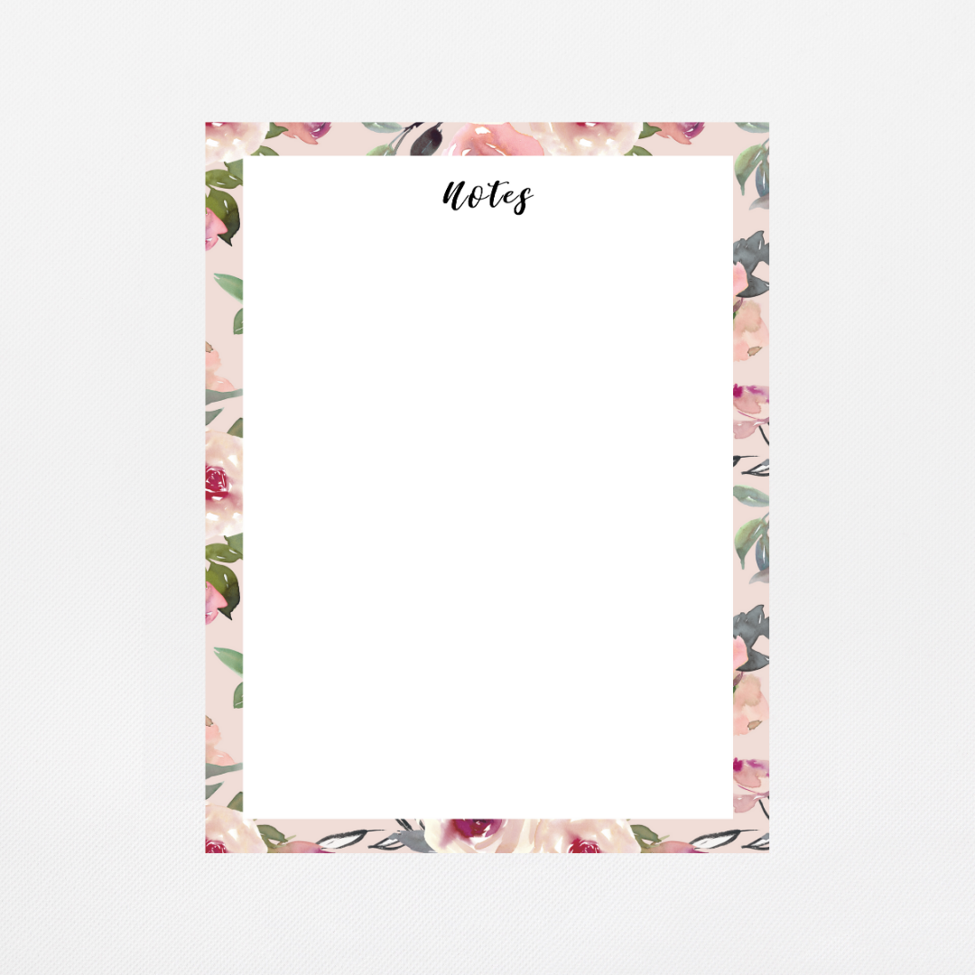 Mauve Watercolor Notepad – Ivory Paper Co