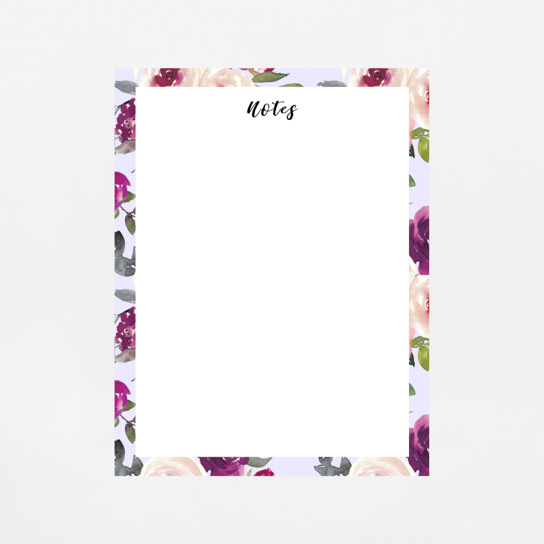Lavender Watercolor Notepad – Ivory Paper Co