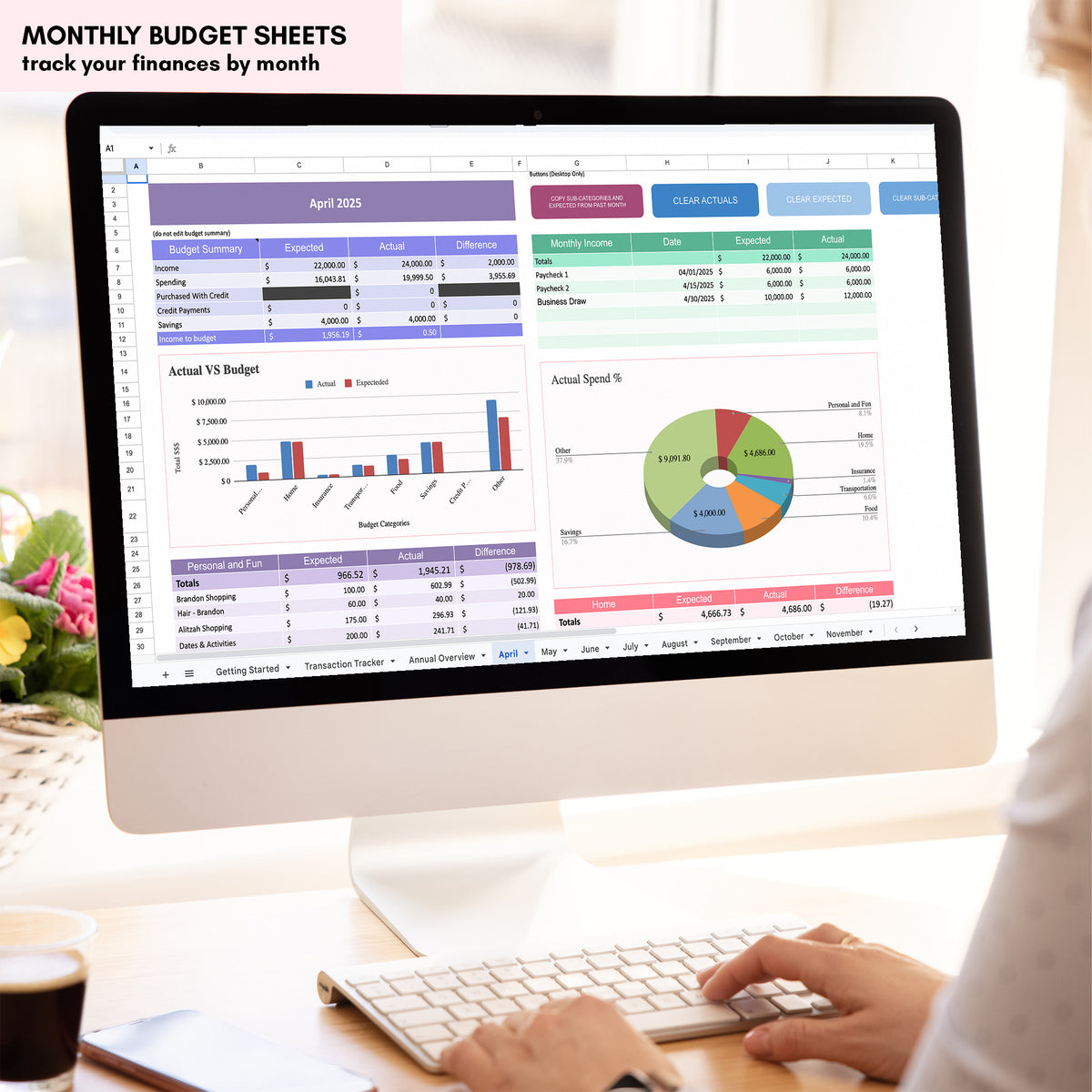 Digital Budget Template - Annual Budget Planner – Ivory Paper Co