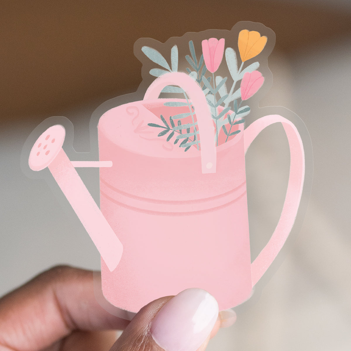 Watering Can Flower Pot | Clear Sticker | 3x2.9 in – Ivory Paper Co