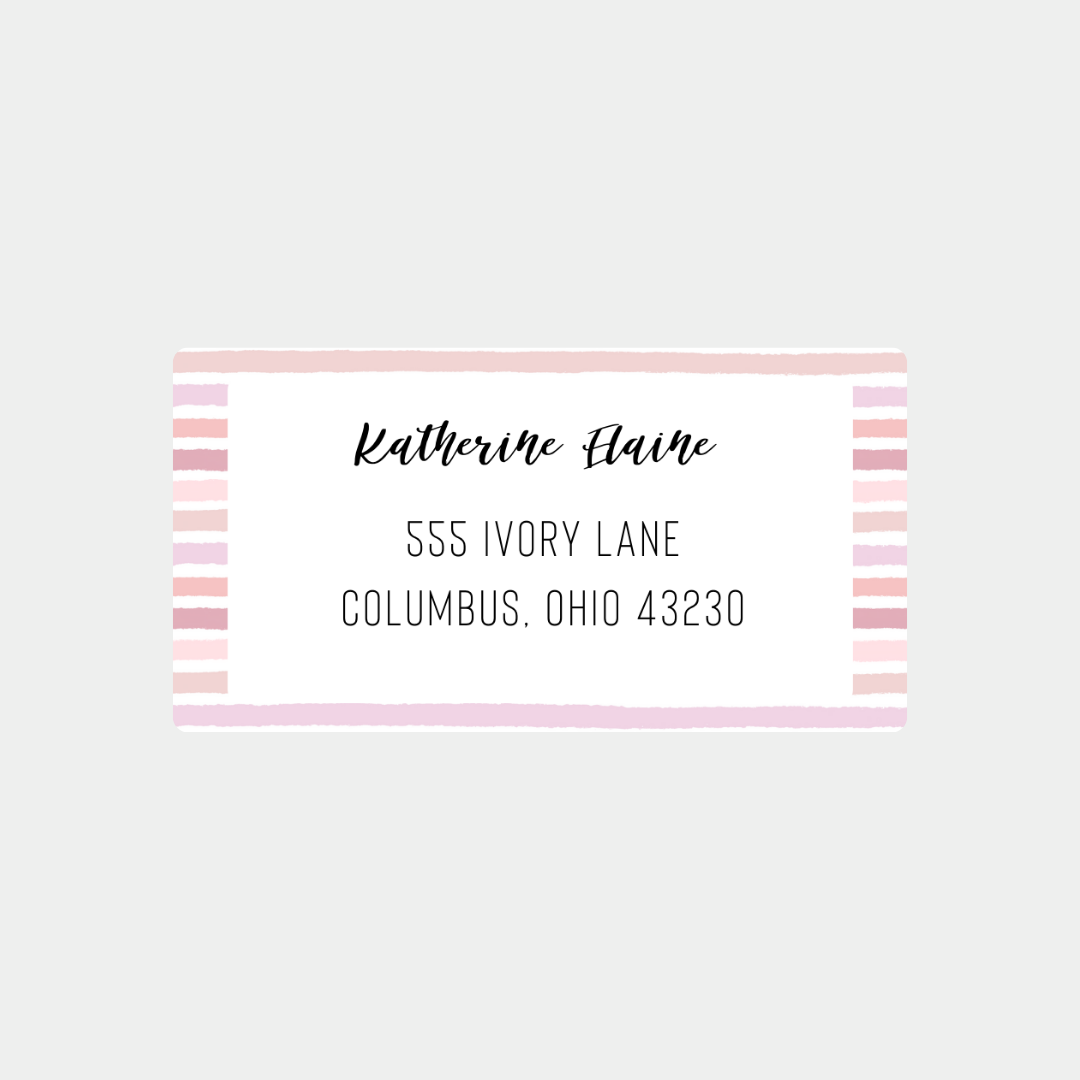 Pretty Stripes - Return Address Labels – Ivory Paper Co