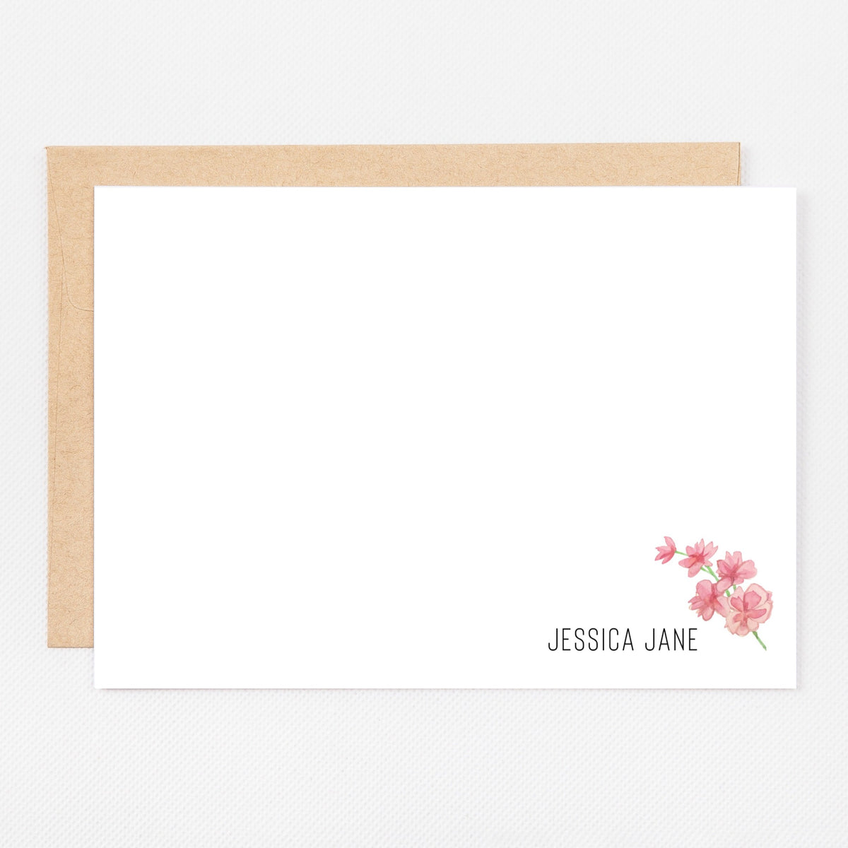 Personalized Stationery Notecards | Blushing Foliage on White Set ...