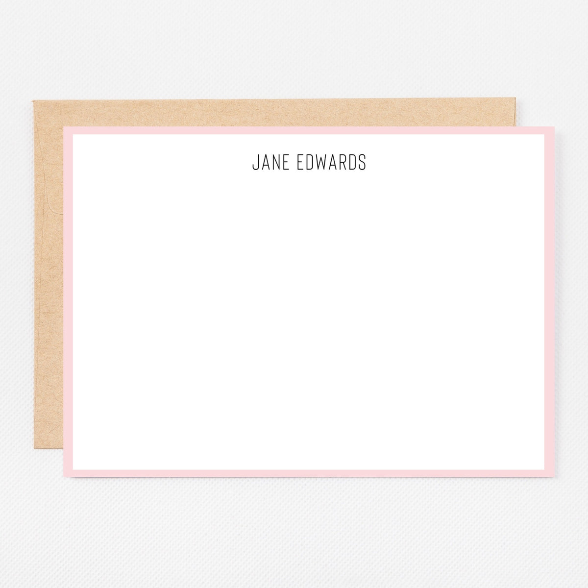 Personalized Stationery Notecards | Pink Trim Set – Ivory Paper Co