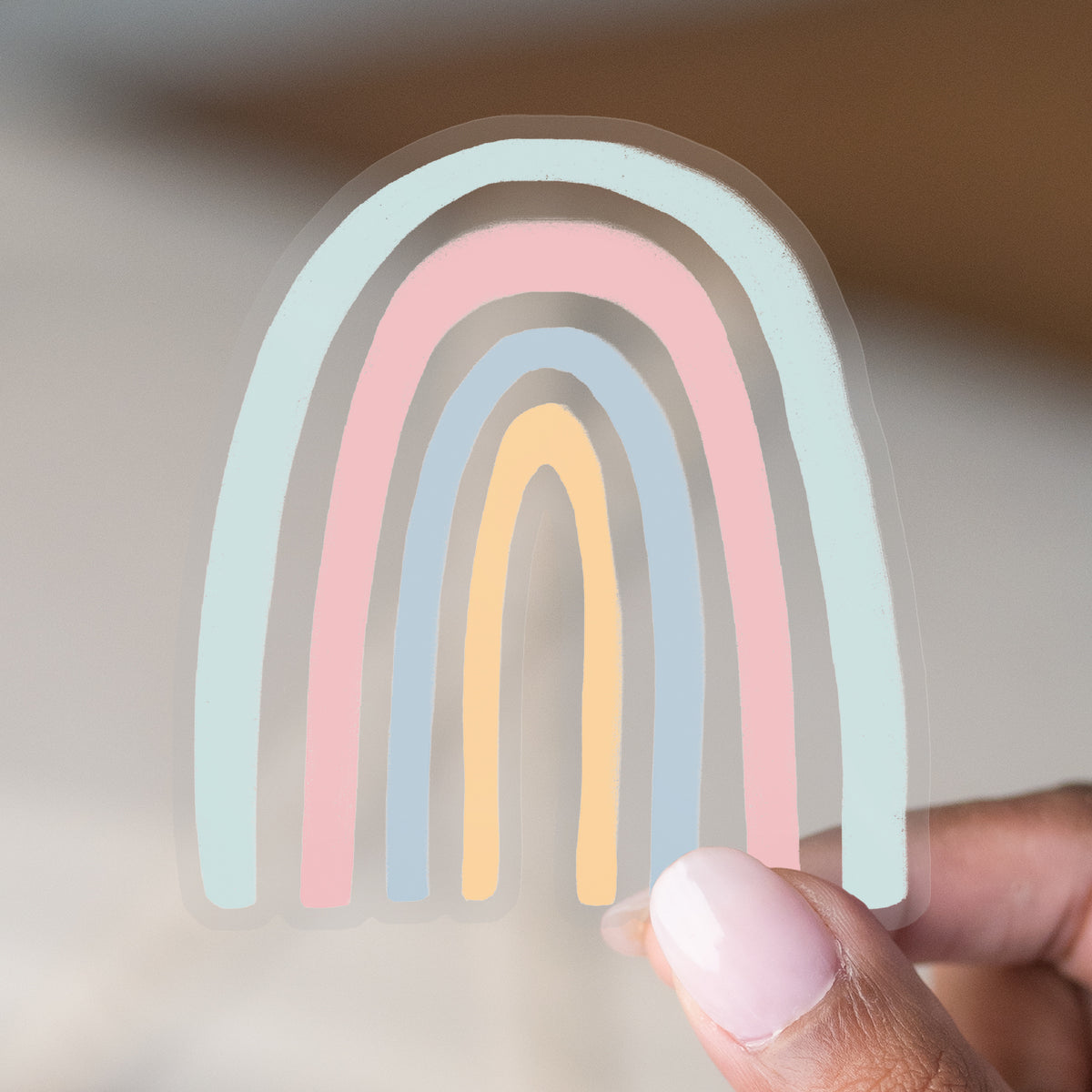 Clear Pastel Rainbow Sticker | Laptop Stickers | 3x2.8 in – Ivory Paper Co