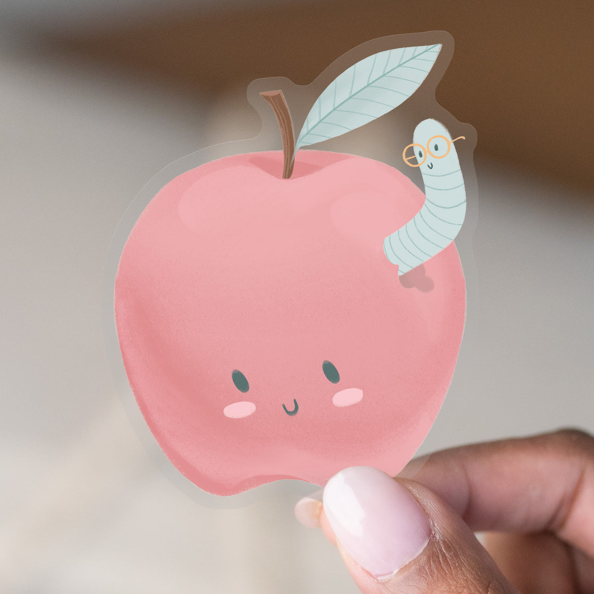 Clear Apple Sticker | Laptop Stickers | 3x2.4 in – Ivory Paper Co