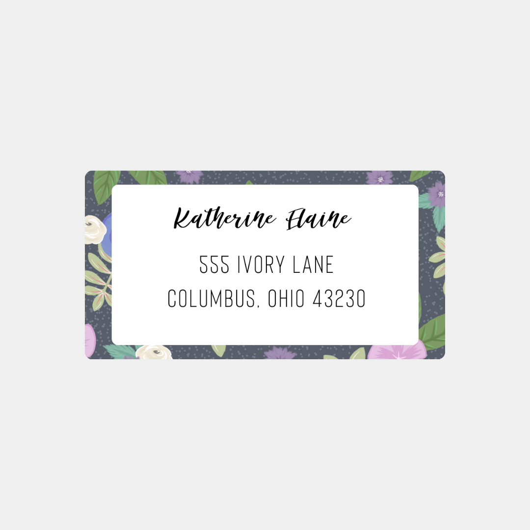 Navy Blooms - Return Address Labels – Ivory Paper Co