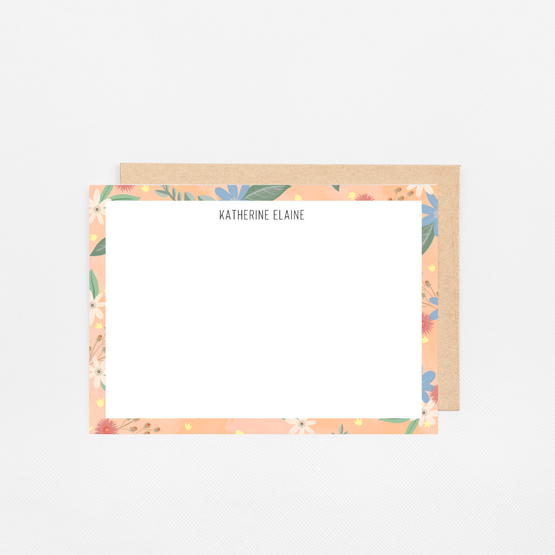 Personalized Stationery Notecards | Orange Blooms Set – Ivory Paper Co