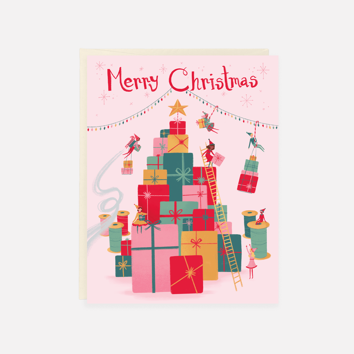 Elf Gift Tower - Christmas Card – Ivory Paper Co