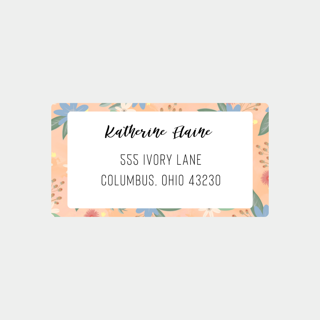 Orange Blooms - Return Address Labels – Ivory Paper Co