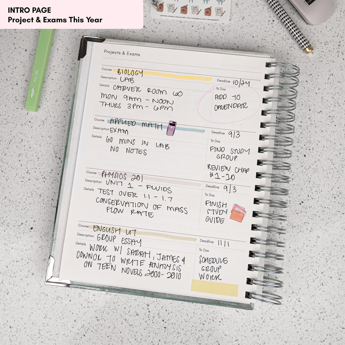 Adeline | Academic Planner – Ivory Paper Co