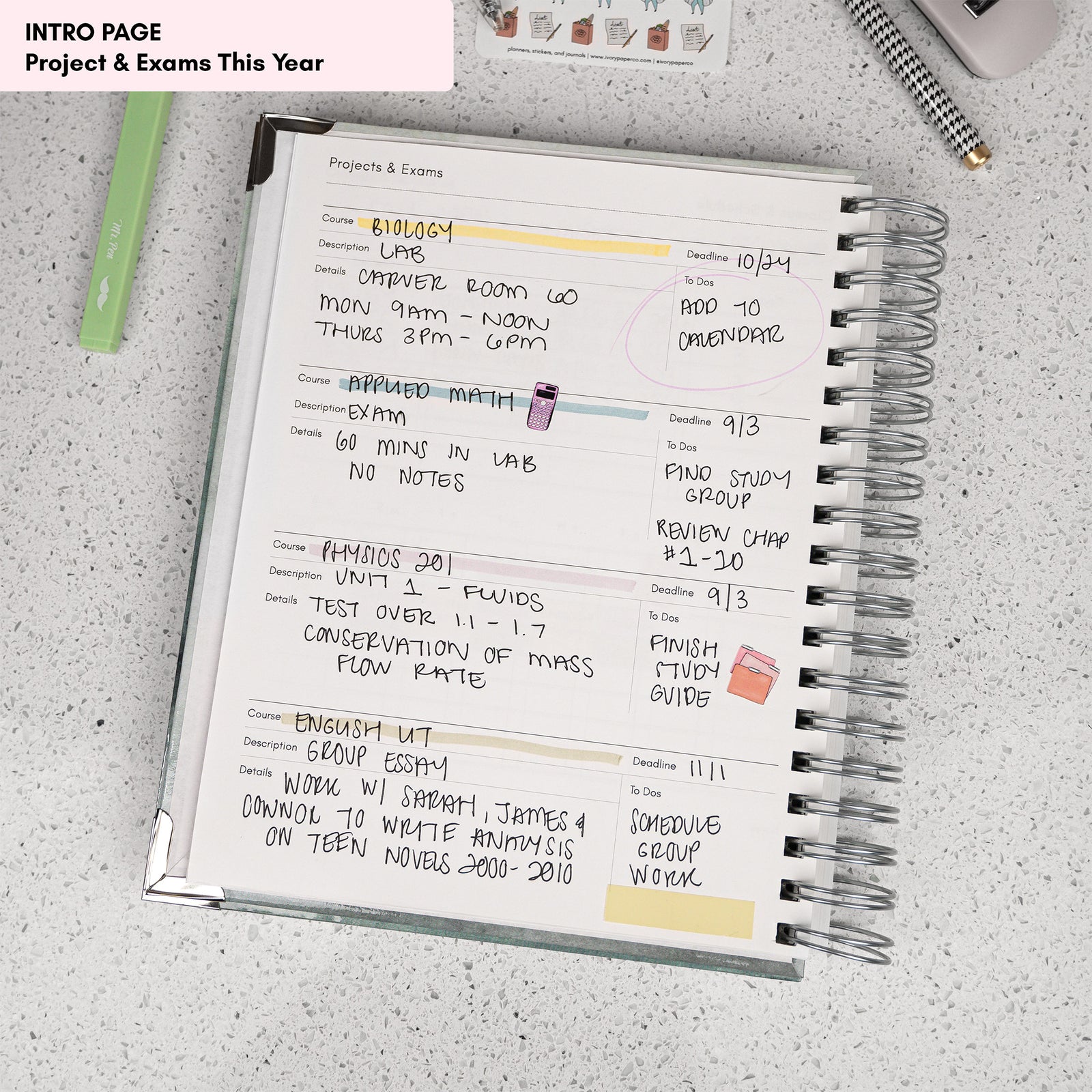 Academic Planners - Planner For Students 2024/2025 – Ivory Paper Co